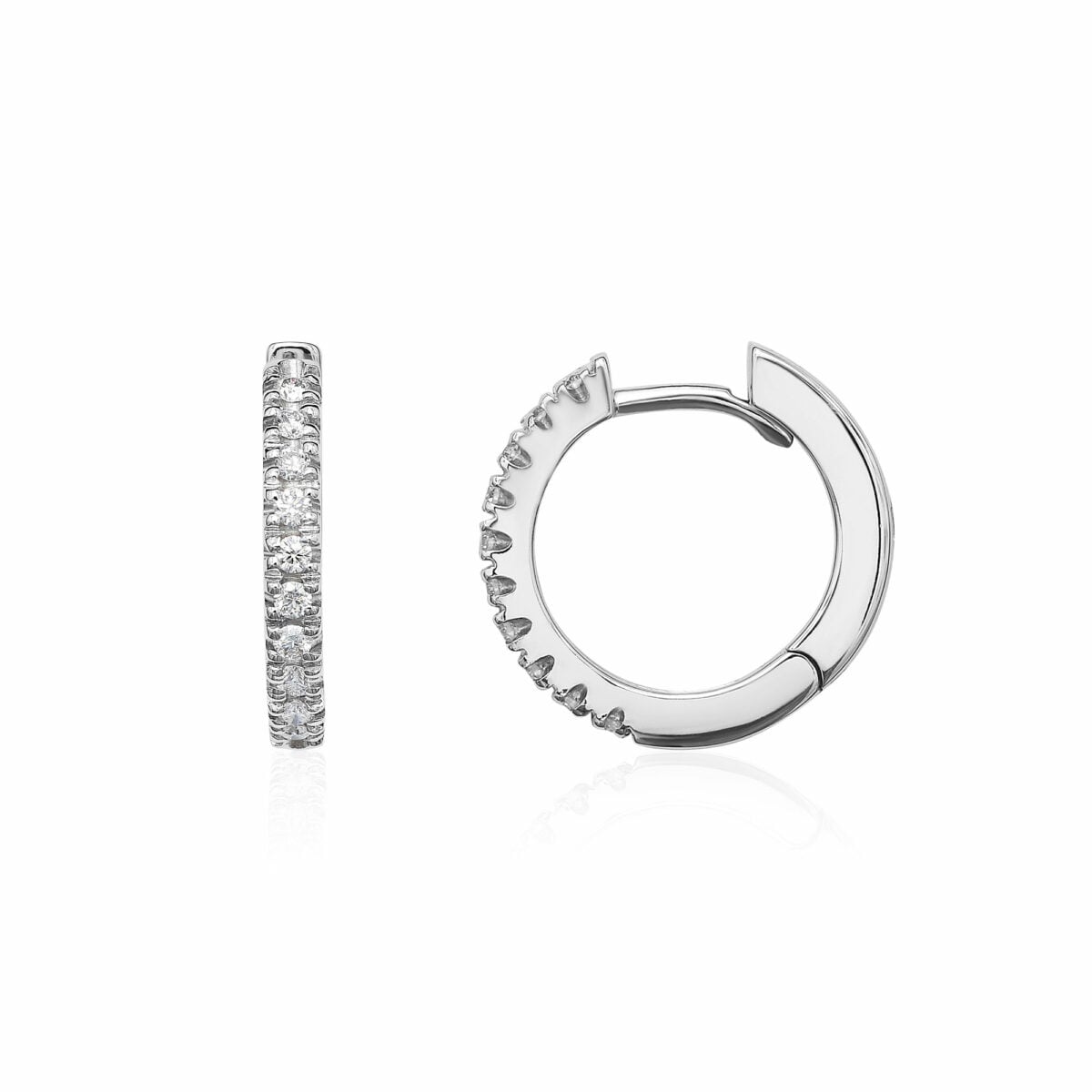 0.20 Karaat Semi-Pavé Diamanten Oorringen In 18k Witgoud - OROGEM Jewelers